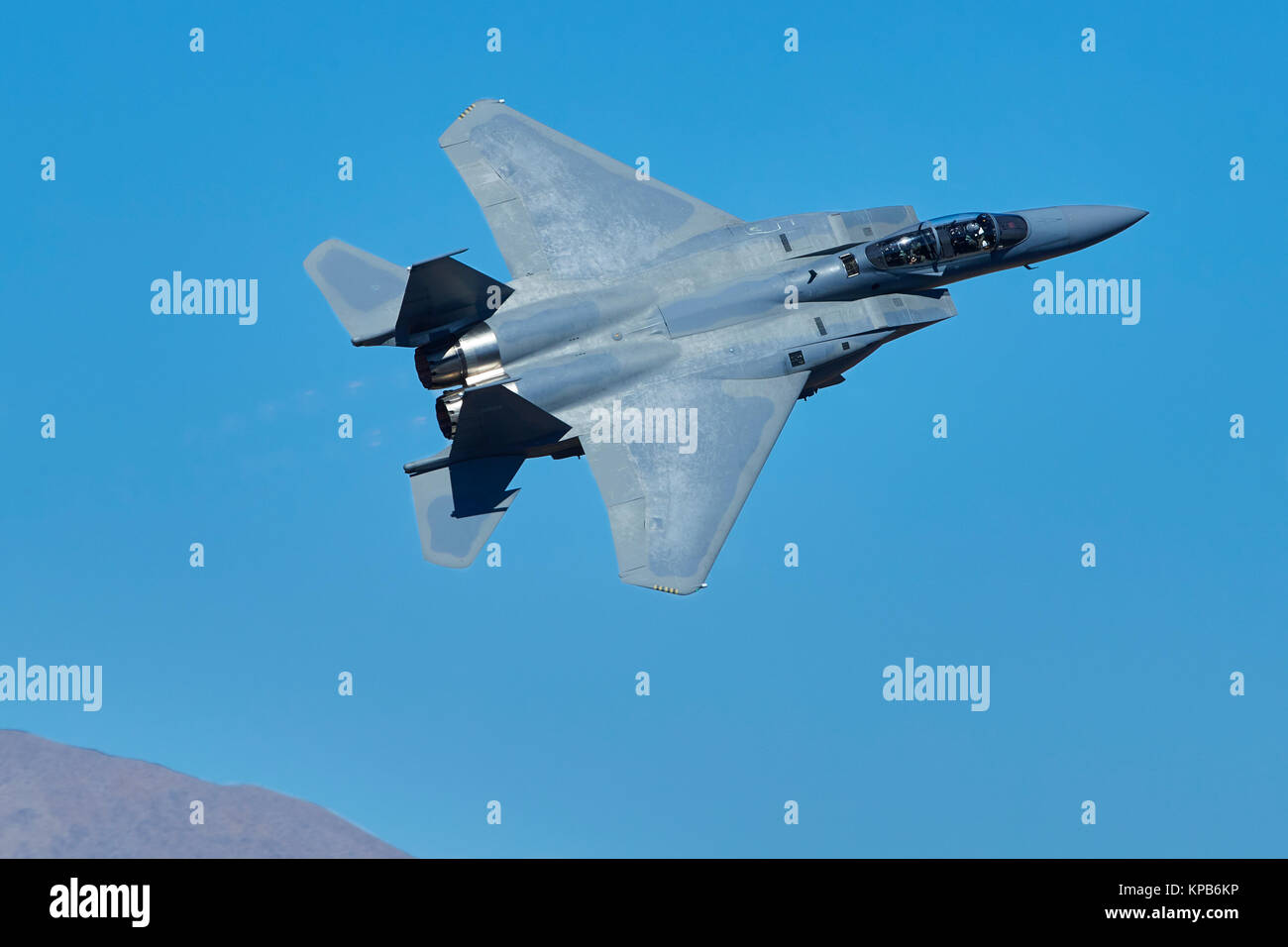 Unmarked F-15SA, Eagle, Jet Fighter, Flying At High Speed And Low Level Over Rainbow Canyon ...