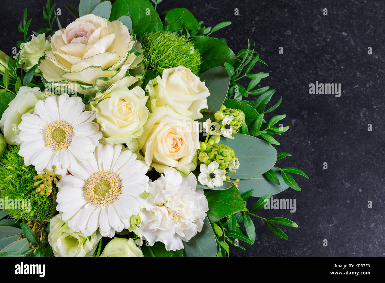 Flower bouquet. Fresh cut flowers creation. Floral background. Flower ...