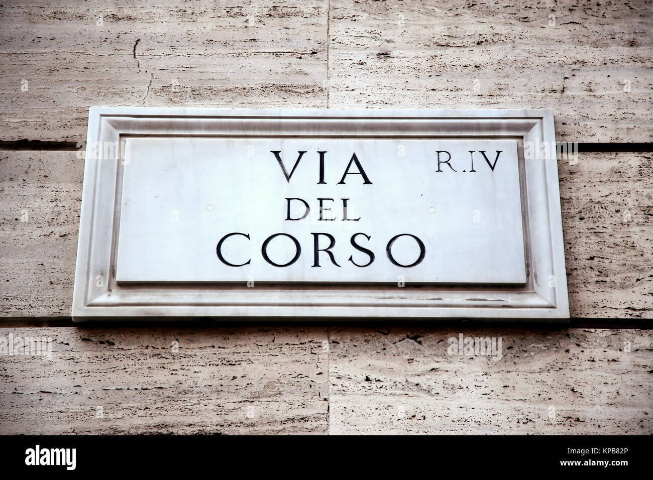 Via del Corso sign on building wall in Rome, Italy Stock Photo - Alamy