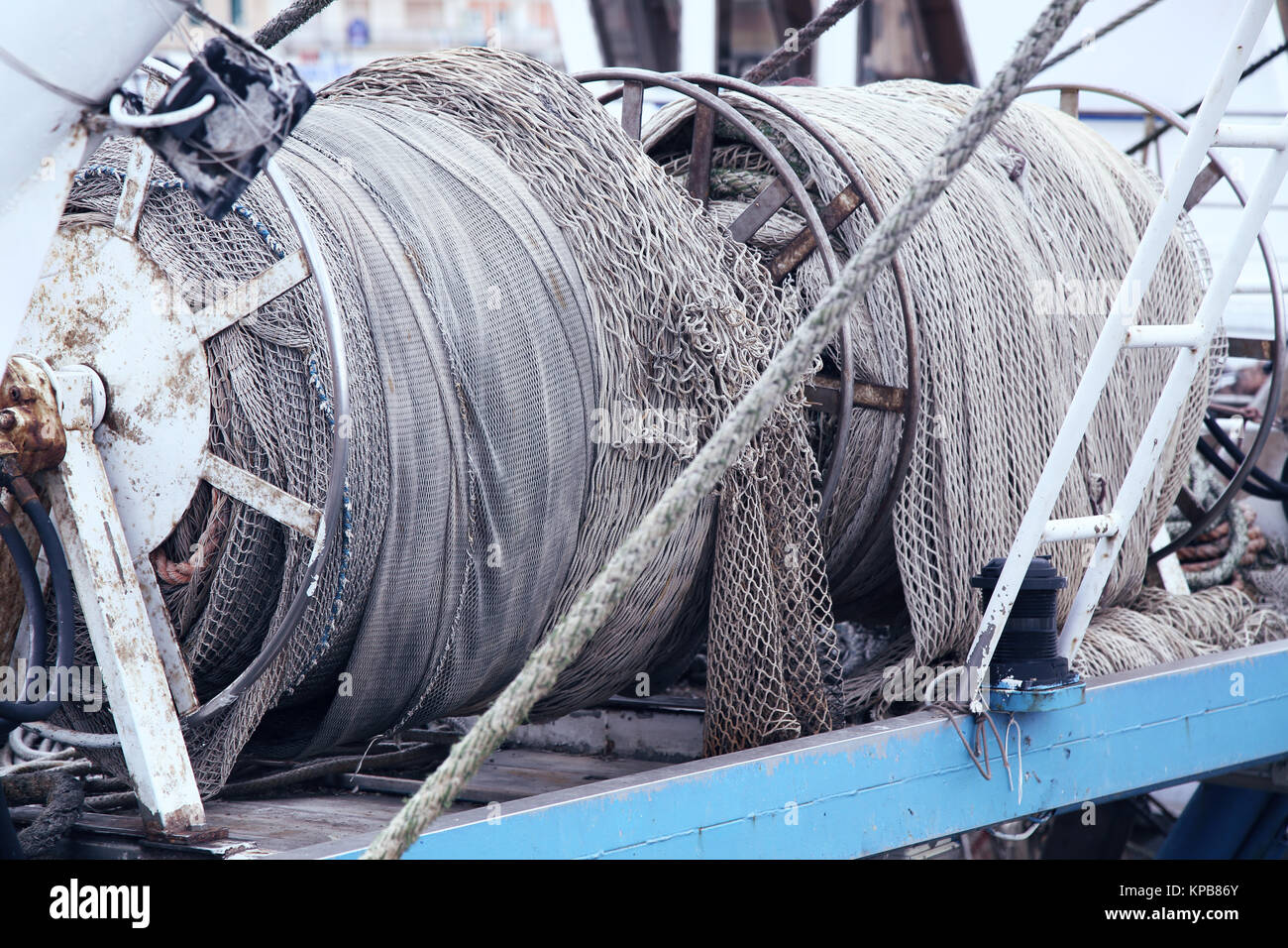 Details of old sea rope fishing nets Stock Photo - Alamy