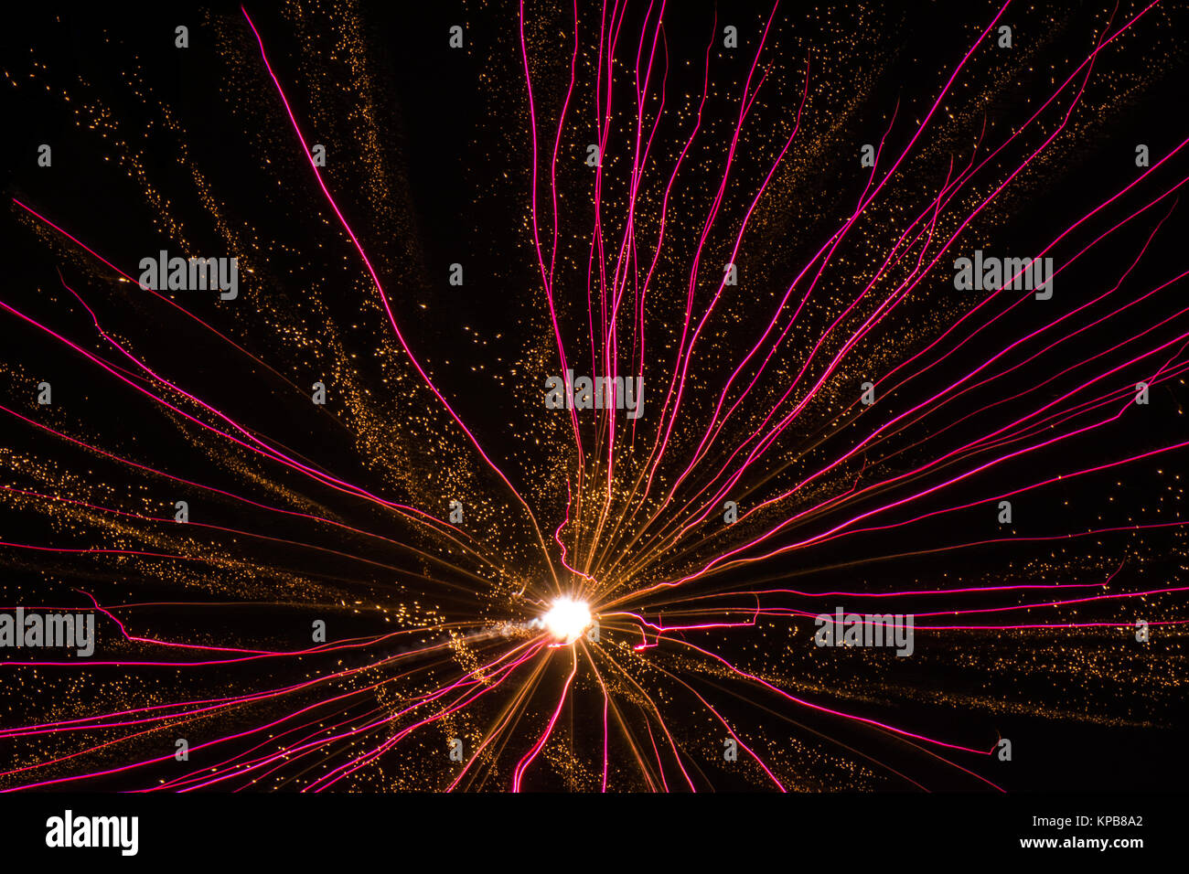 fire crackers in the sky. celebrating new year, christmas and diwali ...