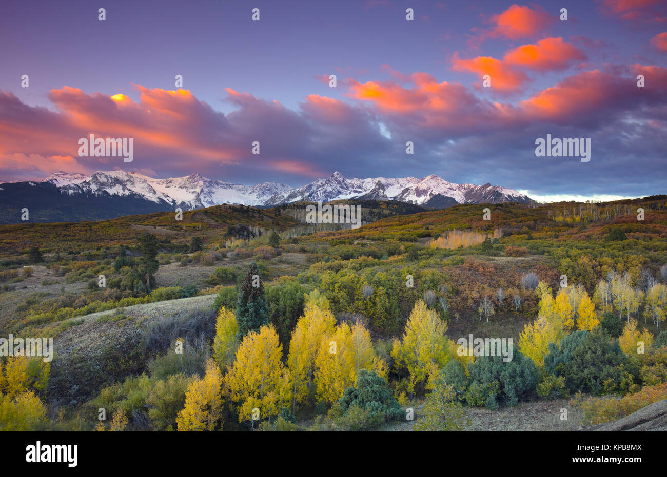 Autumn Sunset San Juan Mountain range Autumn Fall color of Dallas ...