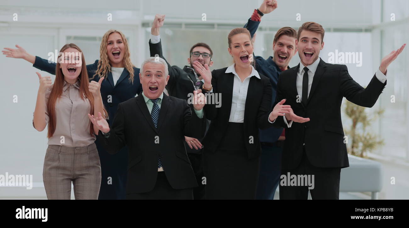 Victory in business. Successful team in the office Stock Photo - Alamy