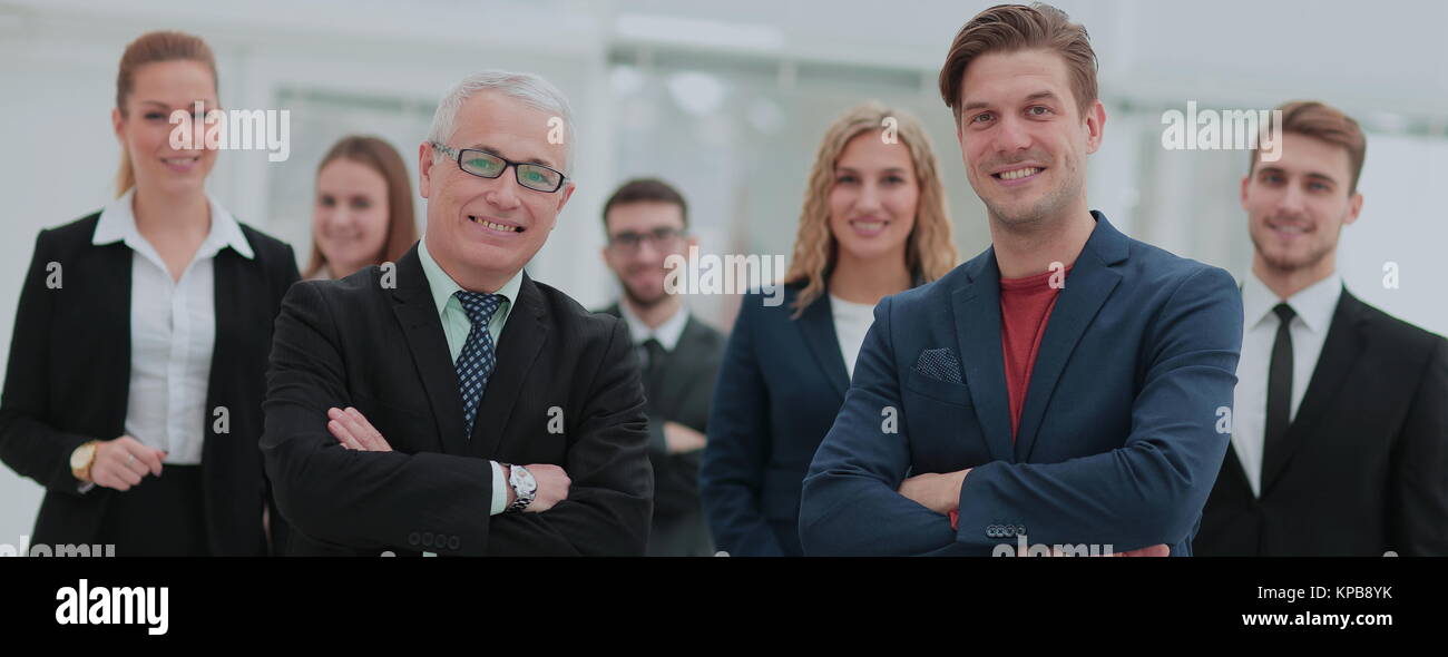 The team of the successful people with their boss Stock Photo - Alamy