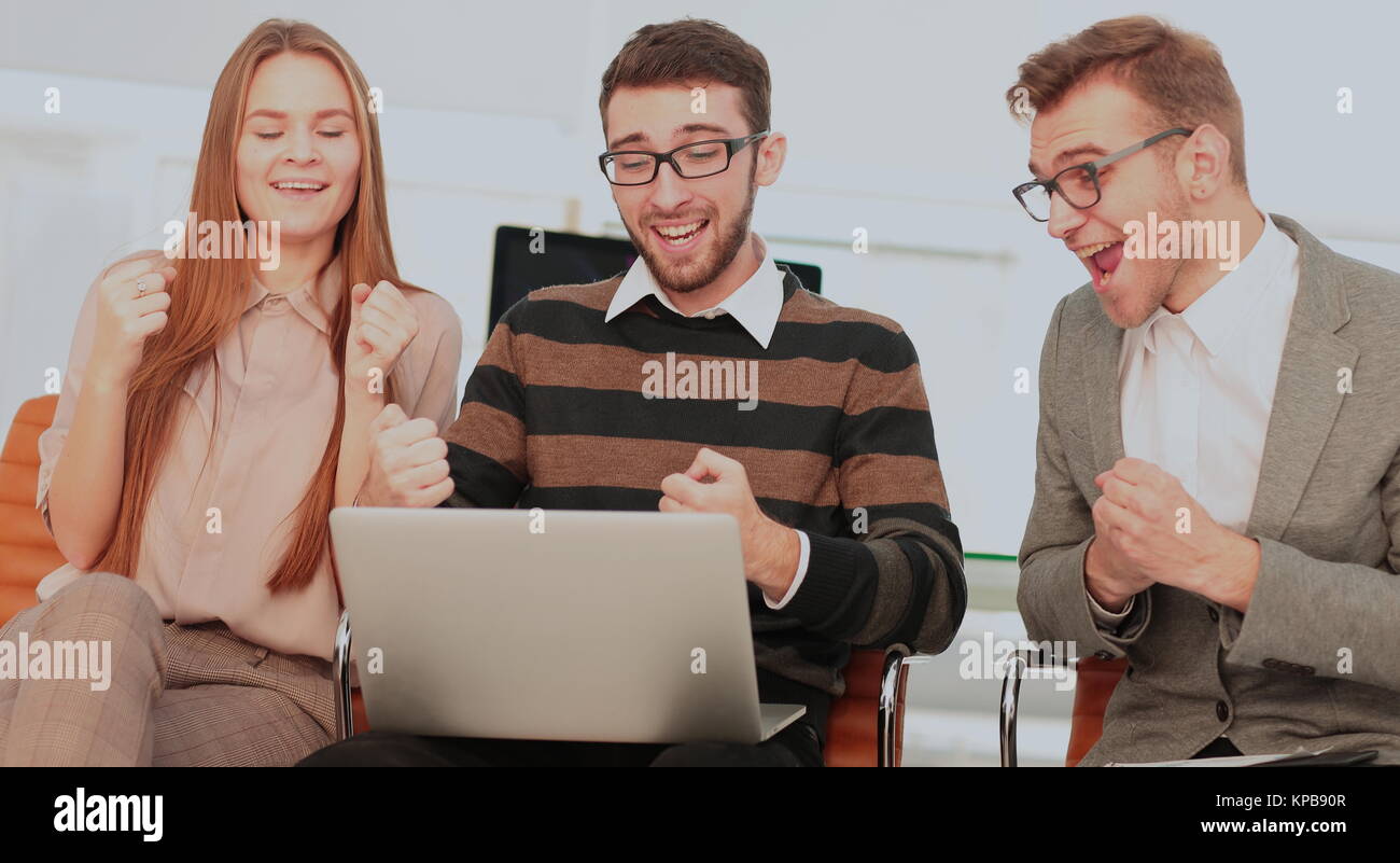 Successful business team received outstanding work Stock Photo - Alamy