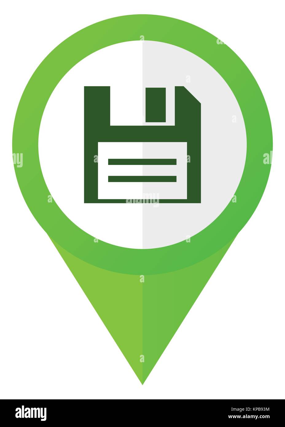 Disk green flat design pointer vector isolated on white background ...