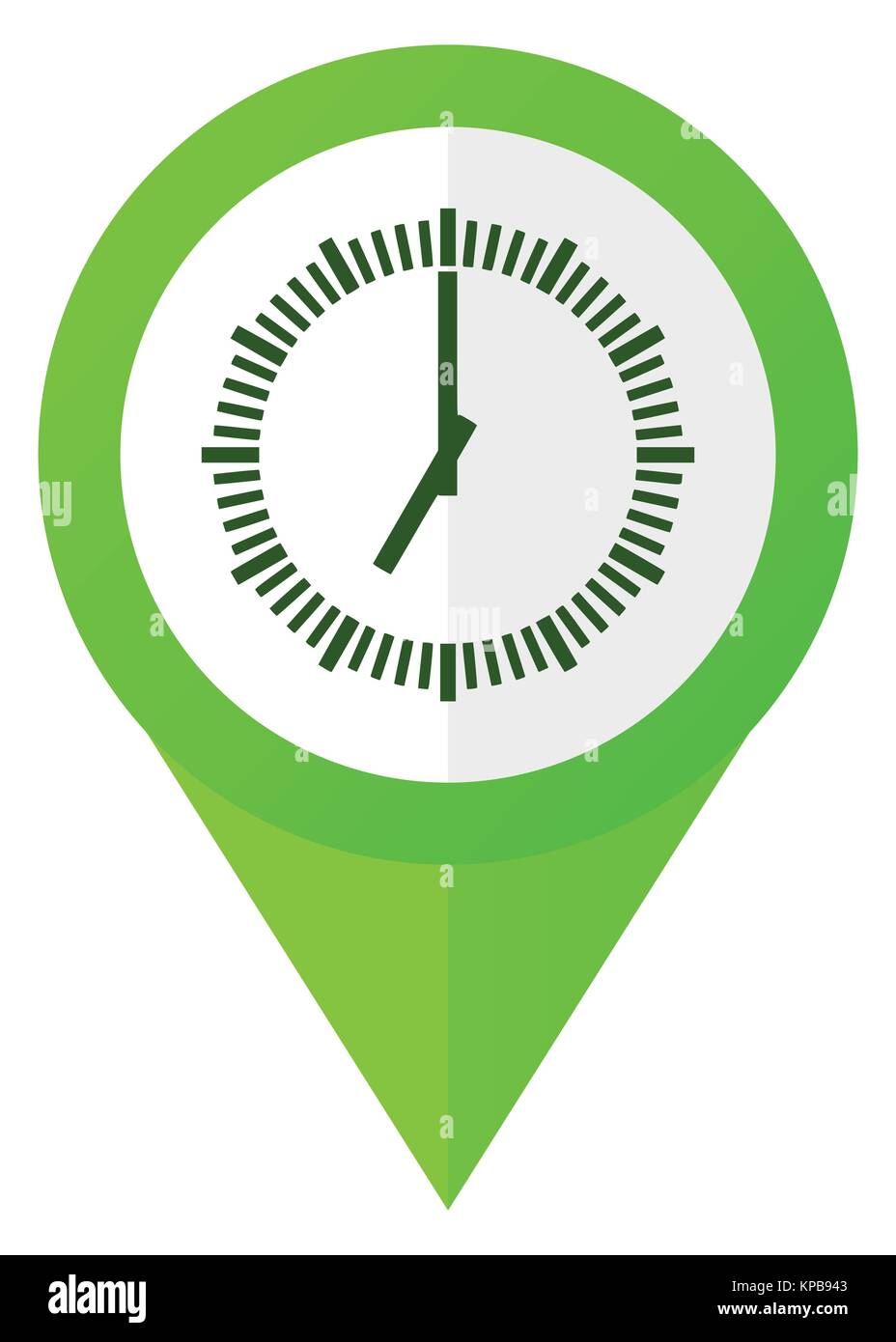 Time green flat design pointer vector icon on white background Stock ...