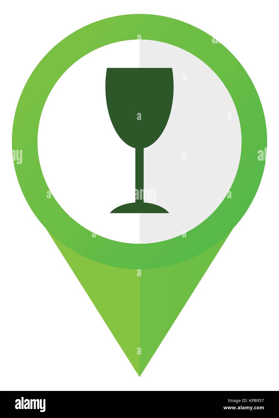 Alcohol green flat design pointer vector icon isolated on white ...