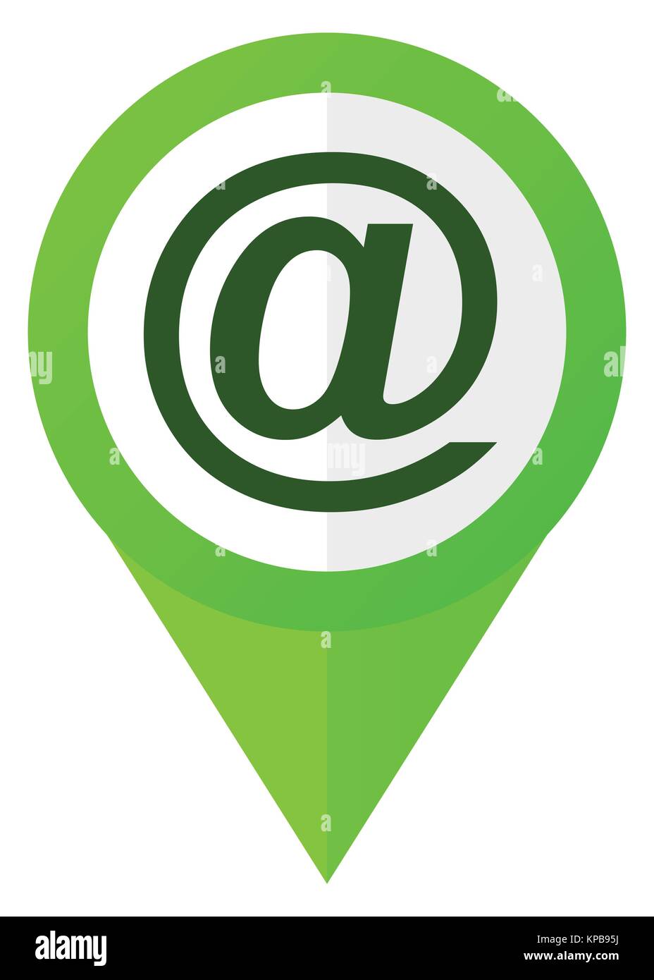 Email green flat design pointer vector icon isolated on white ...