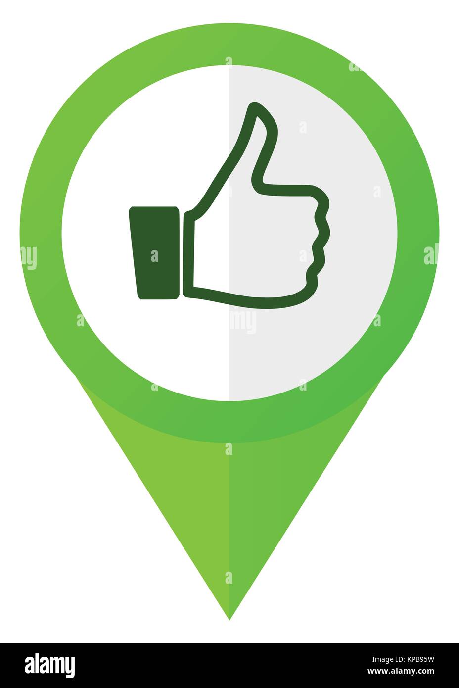 Like green flat design pointer vector icon isolated on white background ...