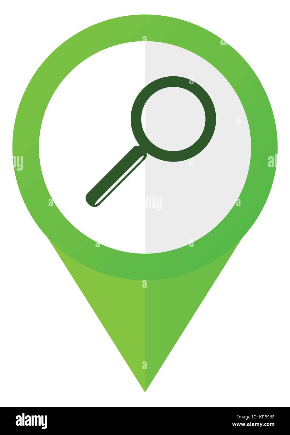 Search green flat design pointer vector icon isolated on white ...