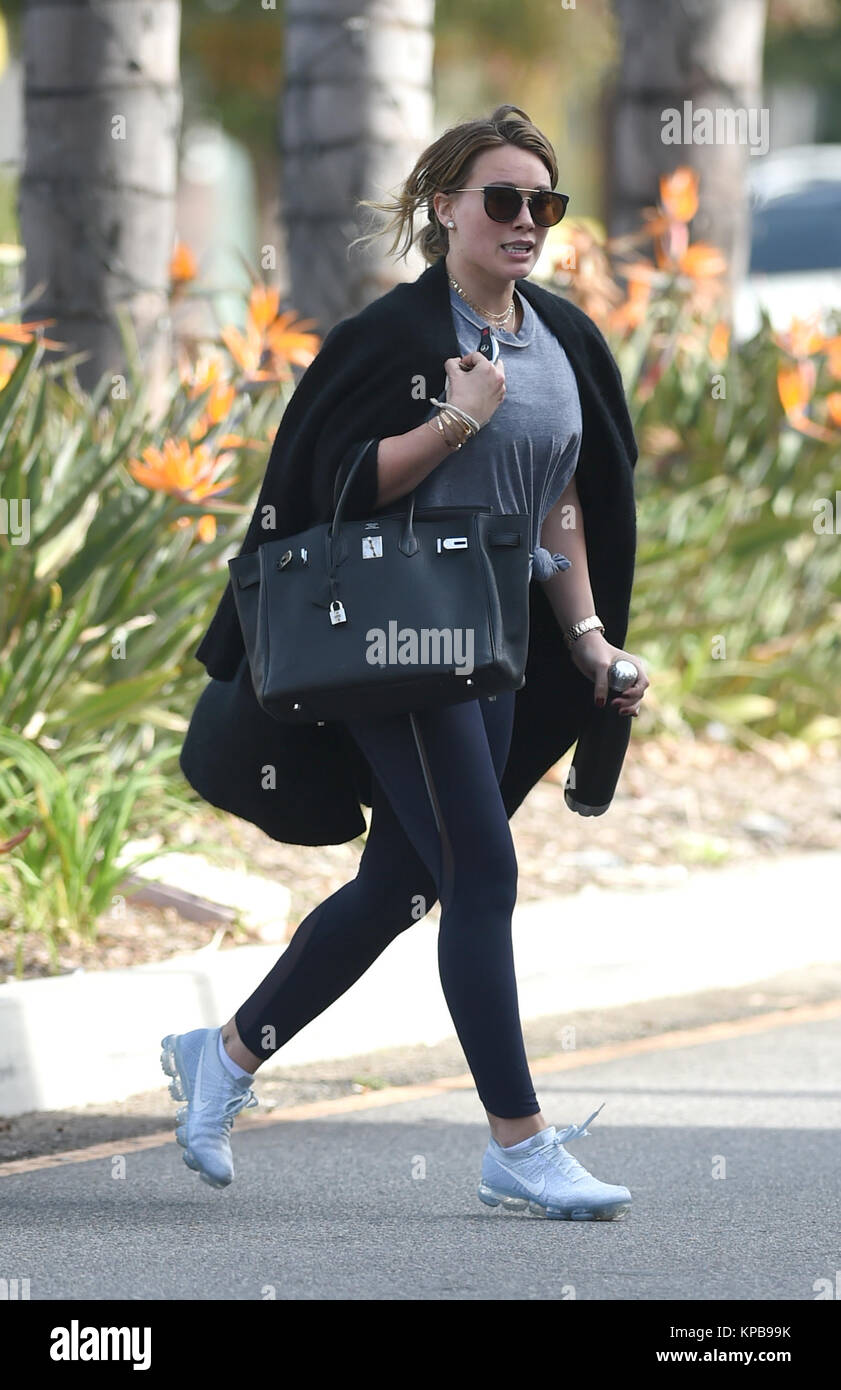 Hilary Duff chats with friends after a workout Featuring: Hilary Duff ...