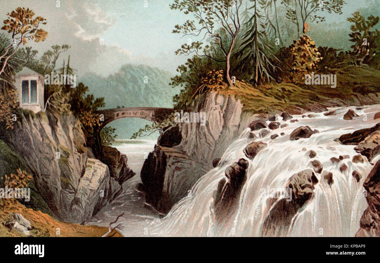 The Hermitage near Dunkeld, Scotland, Victorian illustration Stock ...