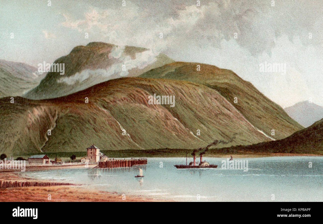 Ben Nevis from Corpach, Scotland, Victorian illustration Stock Photo ...