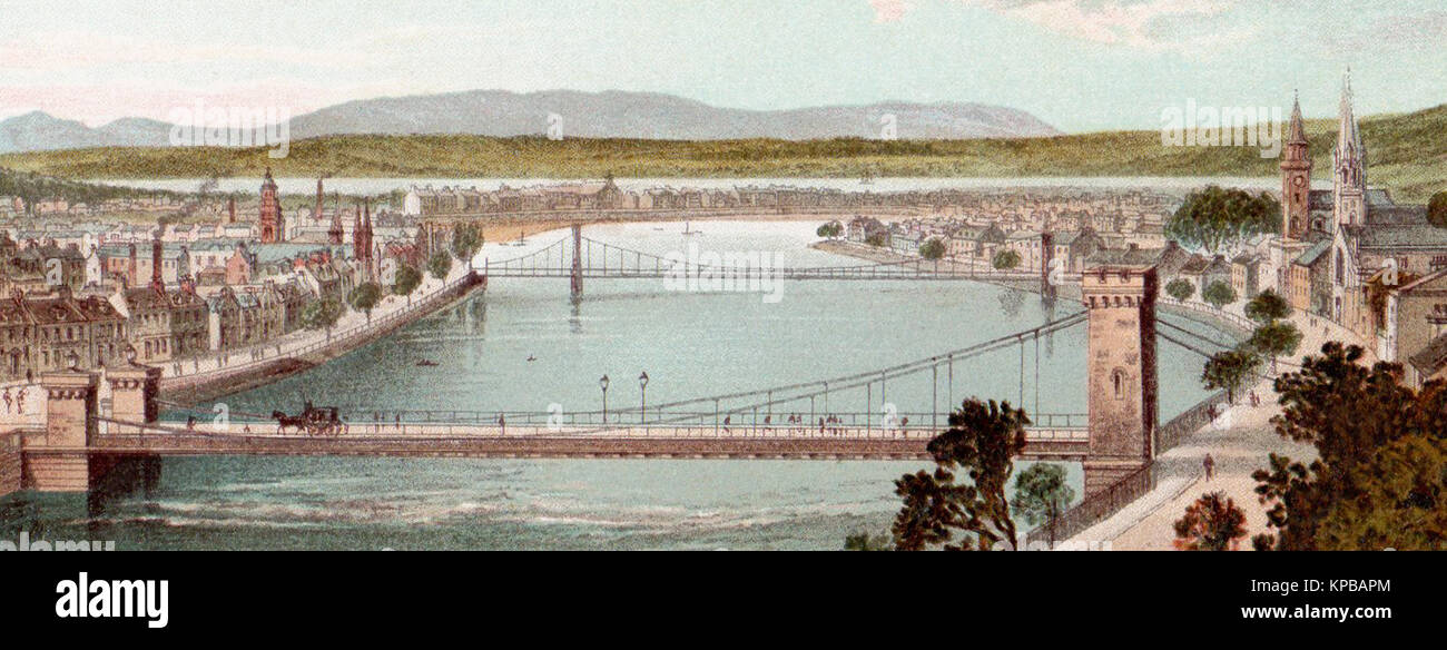 Inverness, Scotland, Victorian illustration Stock Photo - Alamy