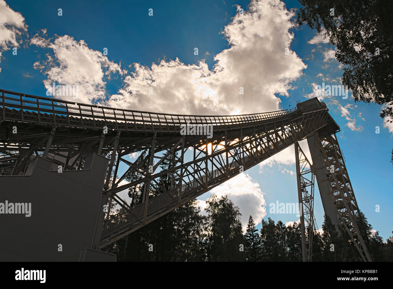 Metal structures of a large ski jumping Stock Photo - Alamy