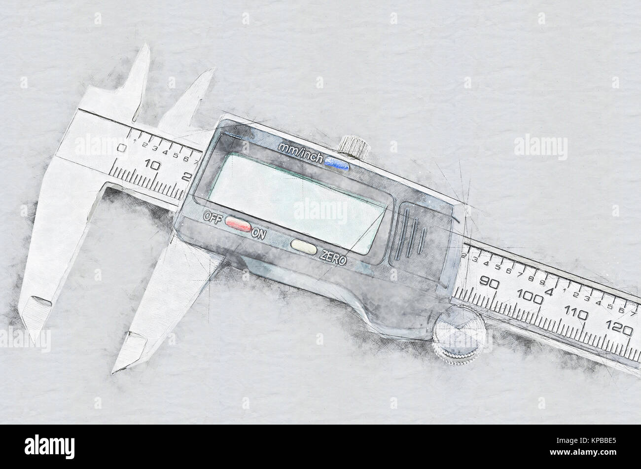 Digital caliper, digital calliper on grey background Stock Photo - Alamy