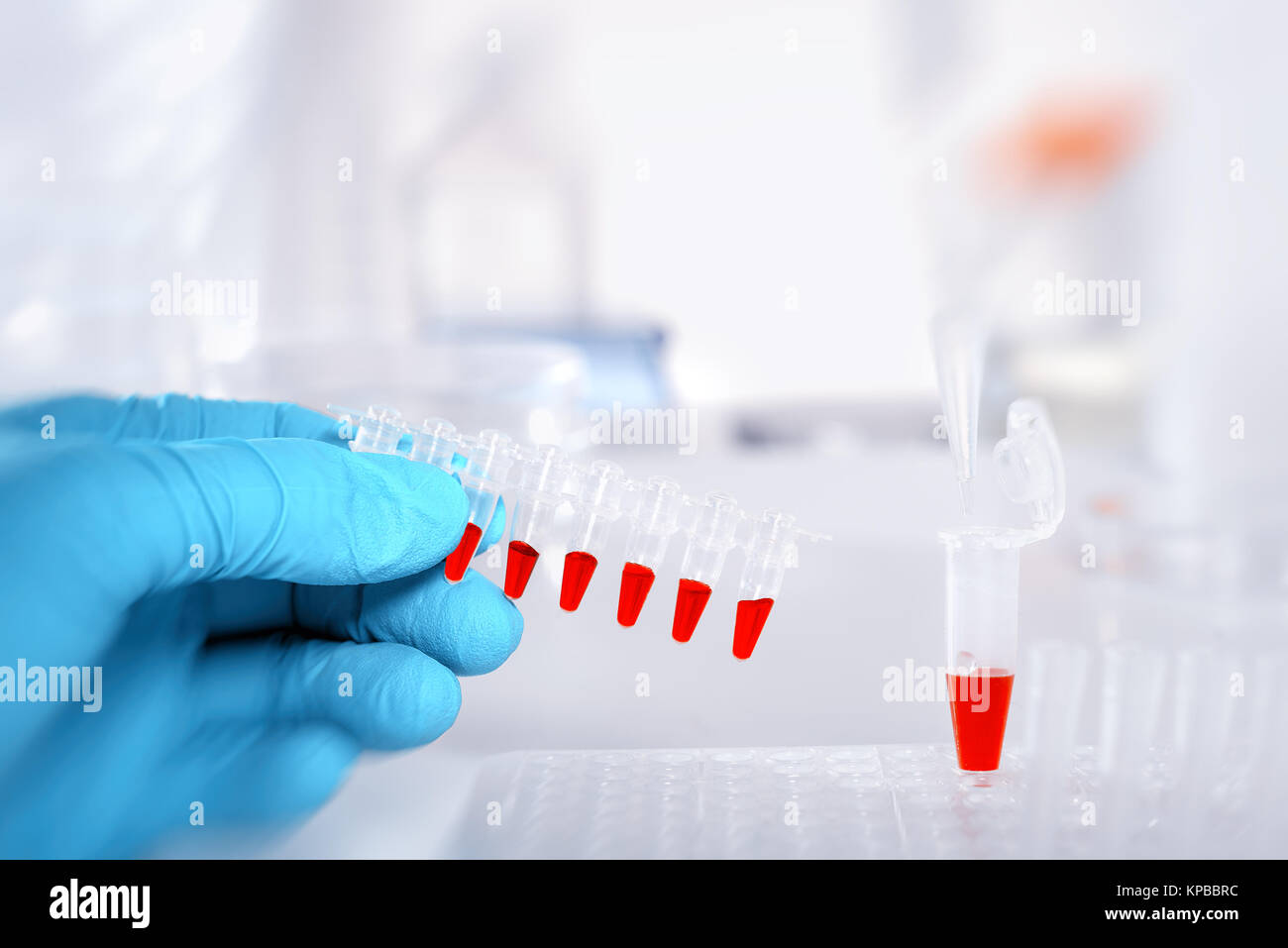 Vertical scientific background in blue and red, space for your text ...