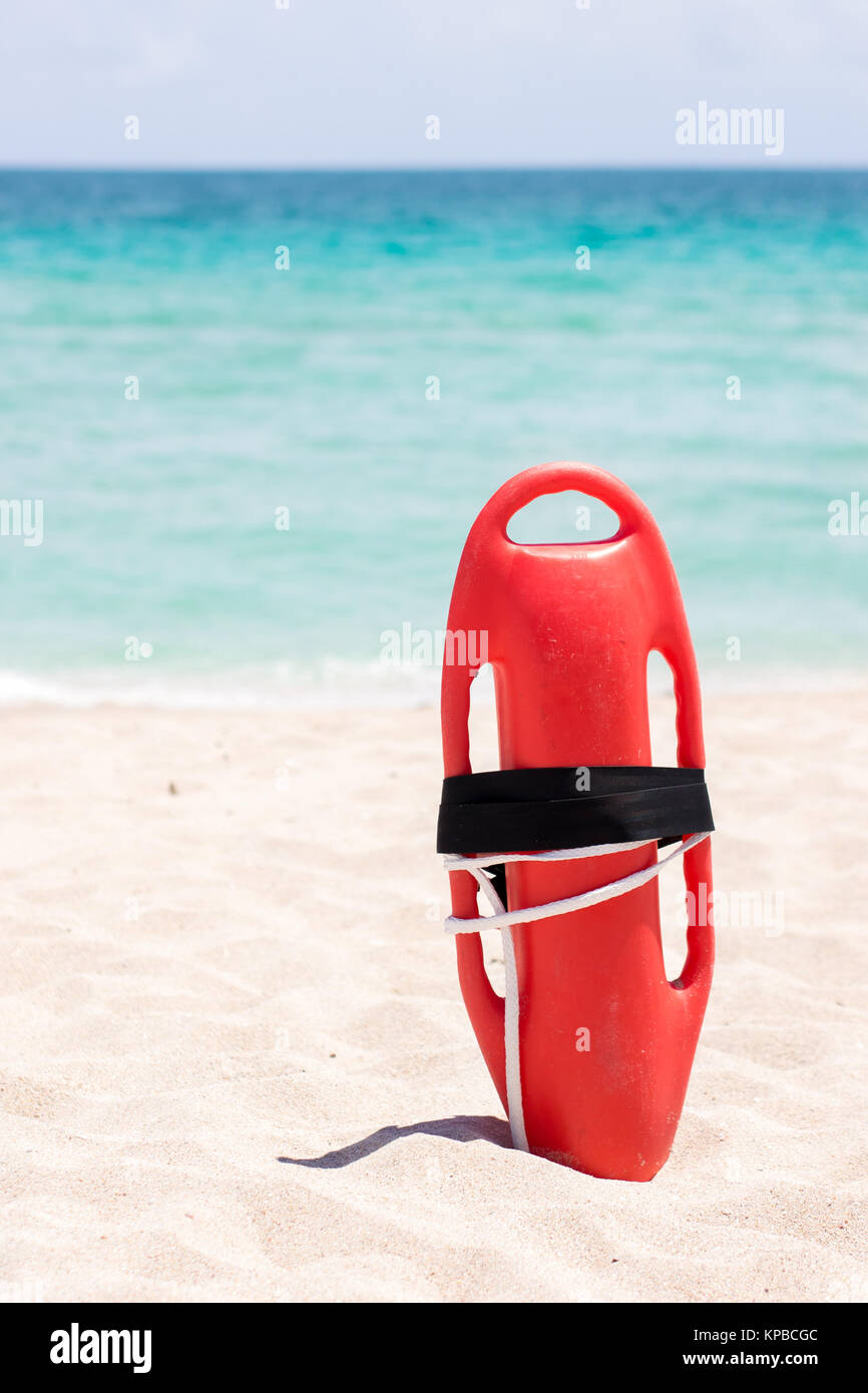 A lifesaver over the sand of Miami Beach Stock Photo - Alamy