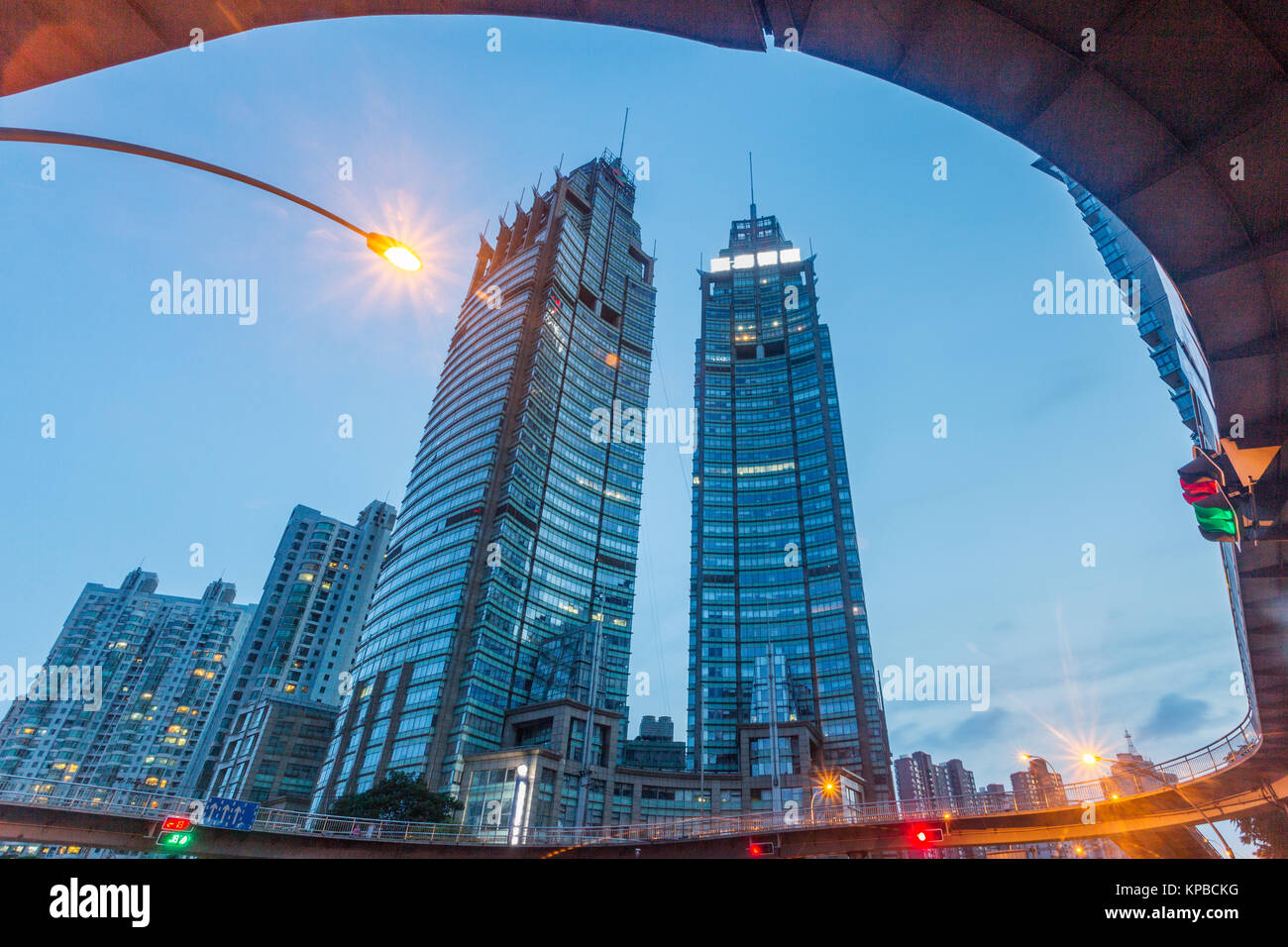 Skyscrapers from a low angle view in modern city of China Stock Photo ...