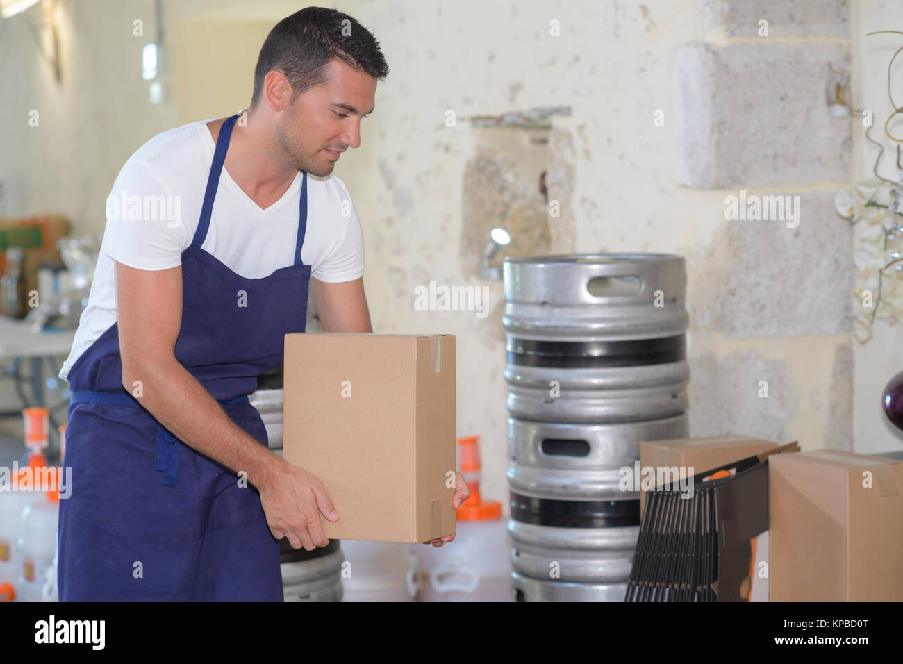 Man carrying beer barrel in hi-res stock photography and images - Alamy