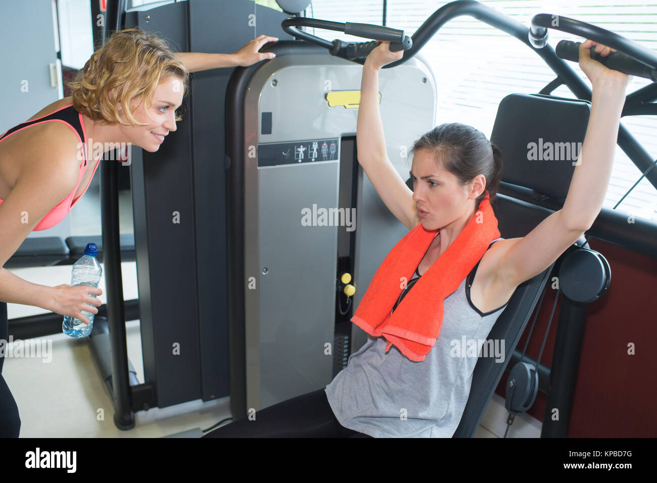 the struggle in the gym Stock Photo - Alamy