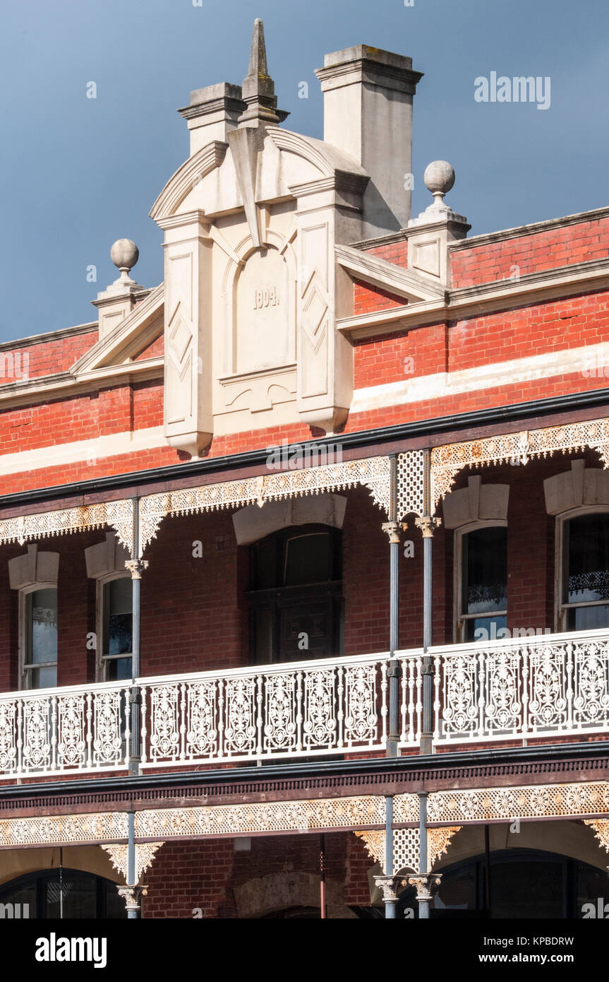 Colonial-era Victorian buildings in Vincent Street, Daylesford, in the ...