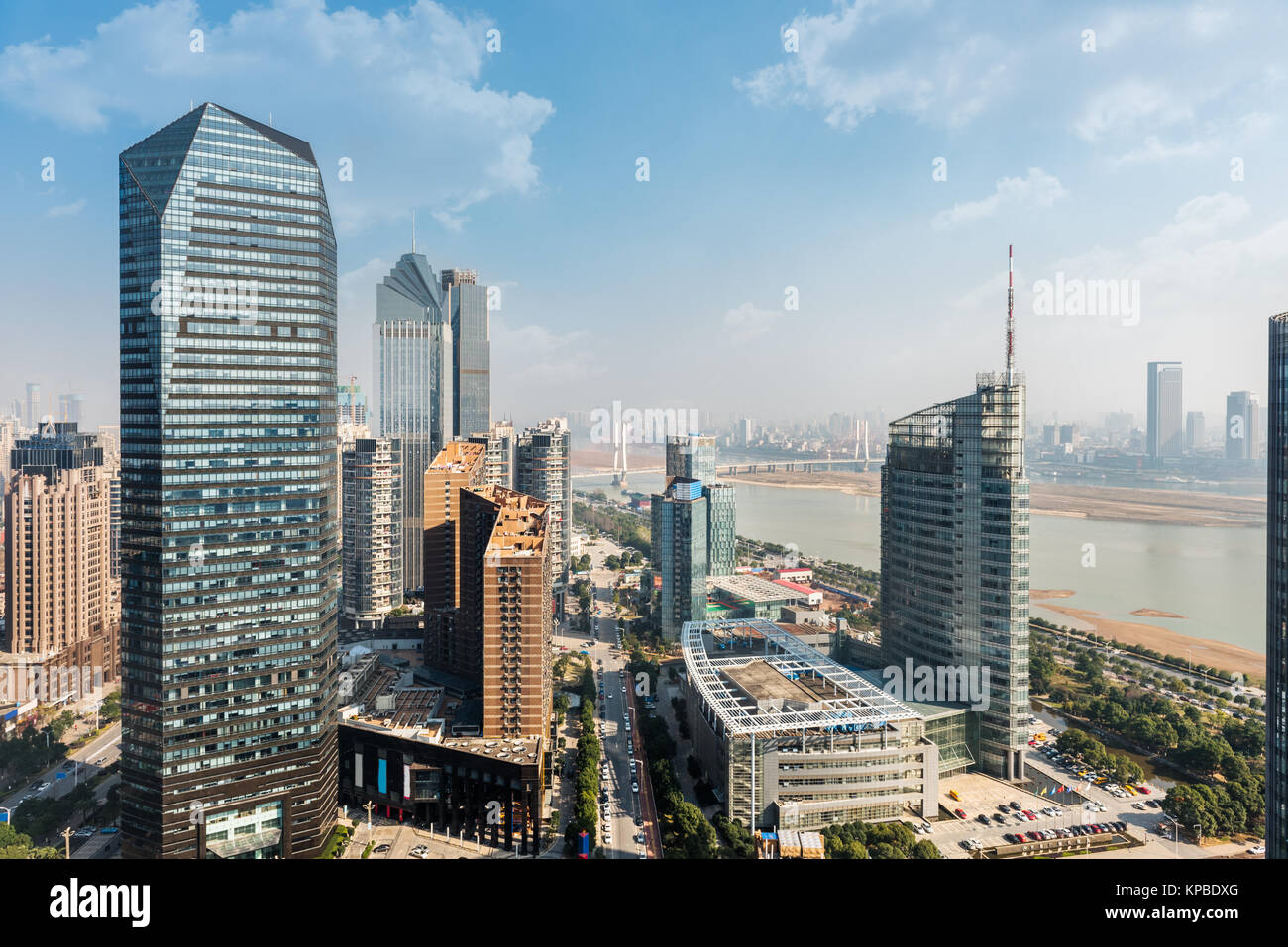 modern business buildings in financial district in city of China Stock ...