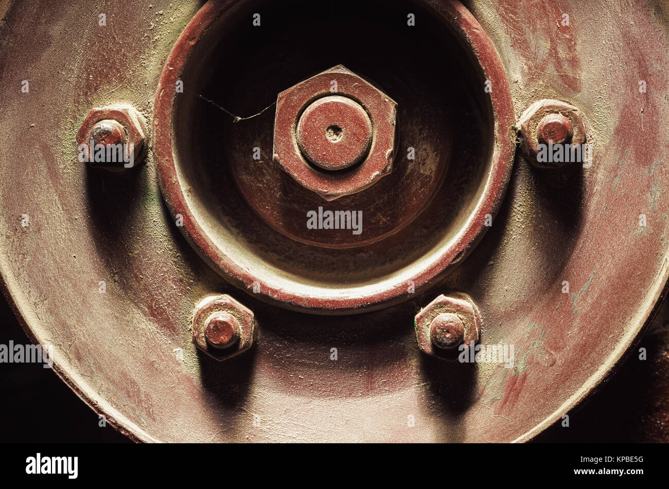 Closeup view of old and dusty metal wheel, part of a compressor Stock ...