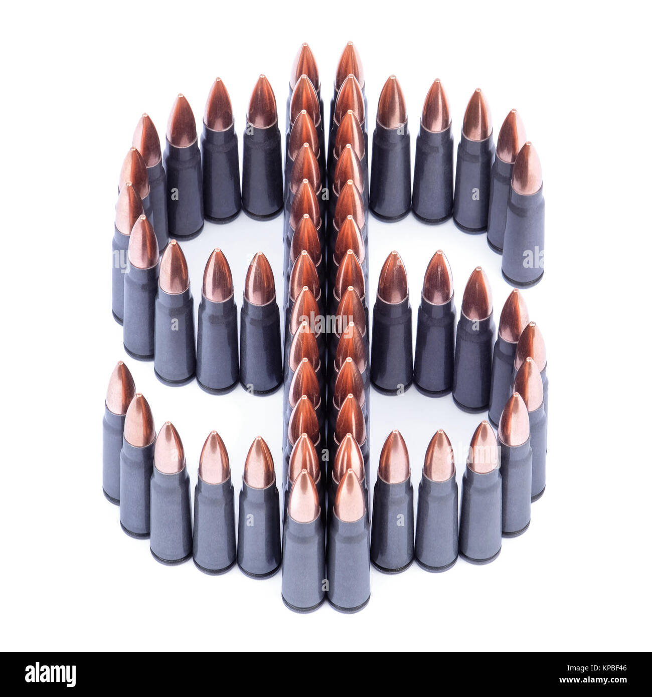 Symbol of the dollar made of bullets Stock Photo - Alamy