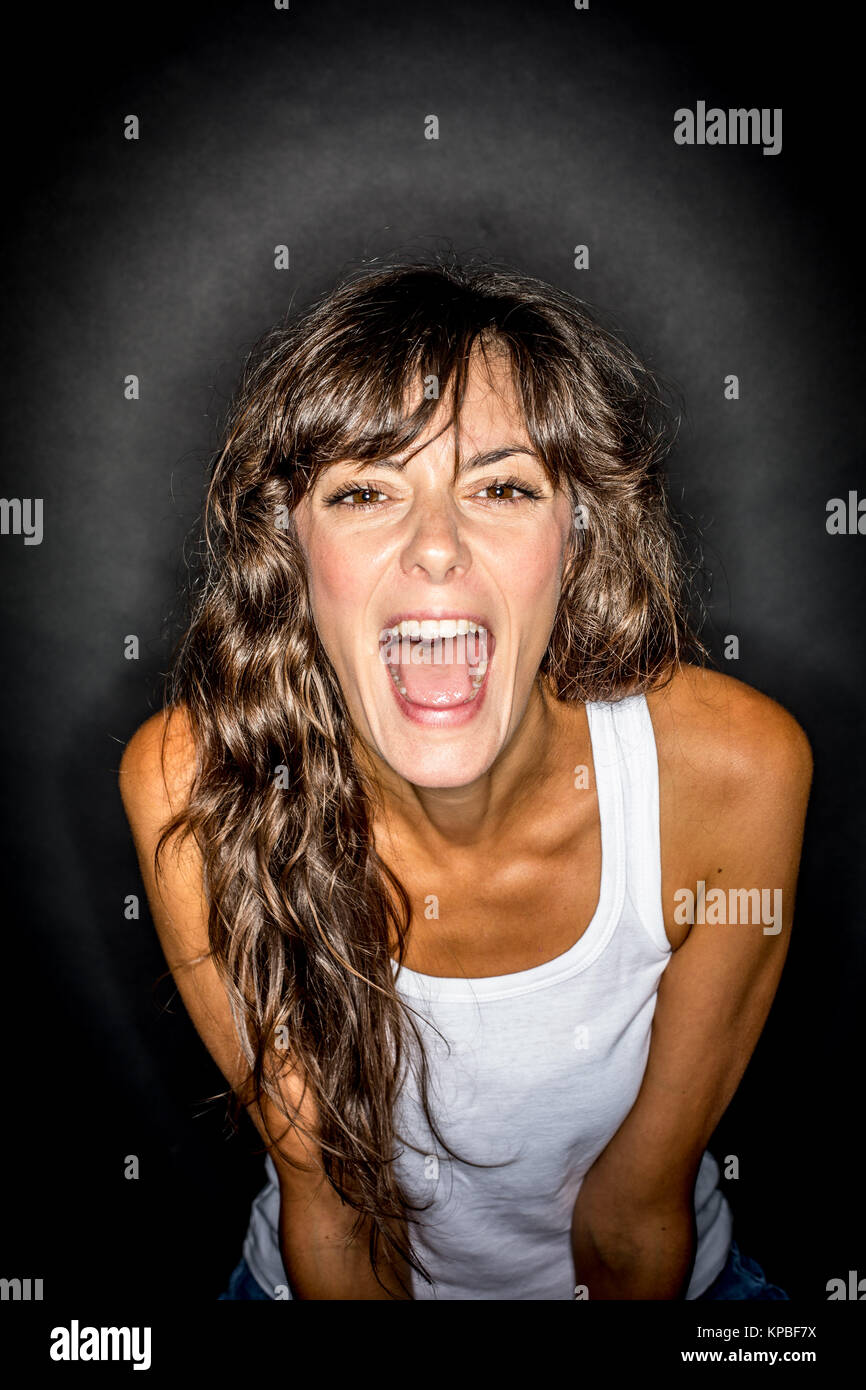 Screaming shouting singing yelling hi-res stock photography and images ...