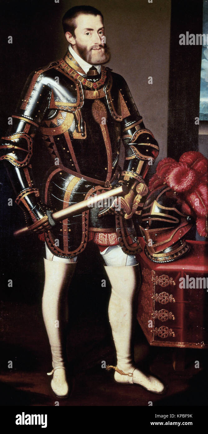 Juan Pantoja de la Cruz - Full portrait of Charles the Fifth Stock ...