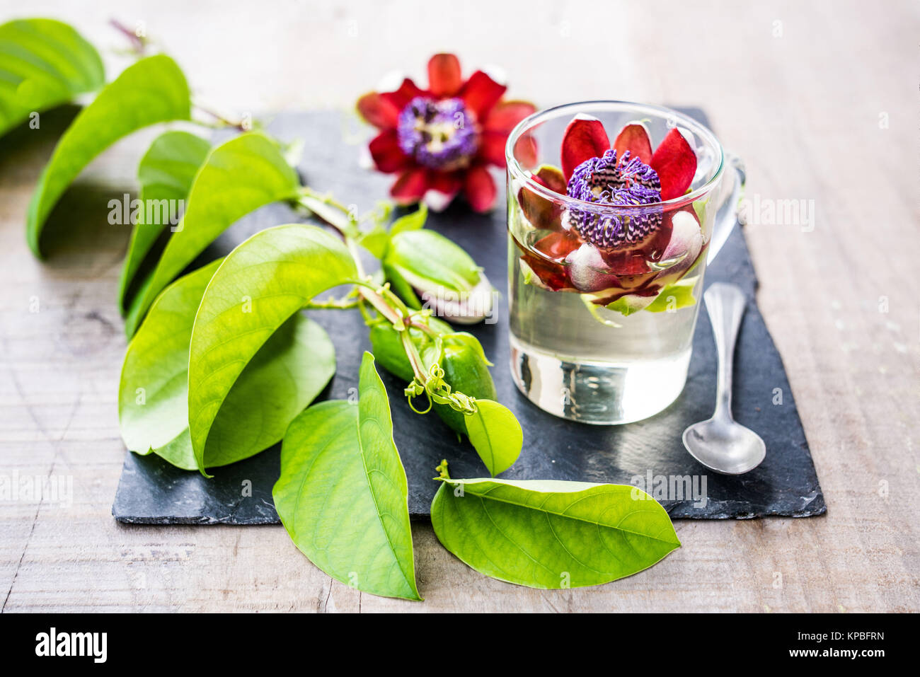 Herbal tea of passiflora Stock Photo - Alamy