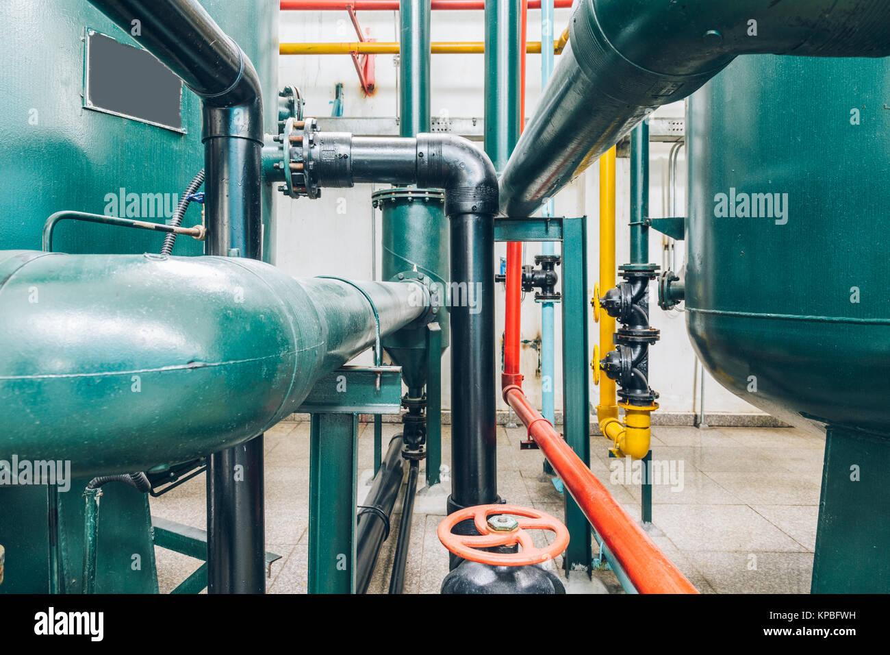 steel pipelines and cables in a plant,Industrial zone Stock Photo - Alamy
