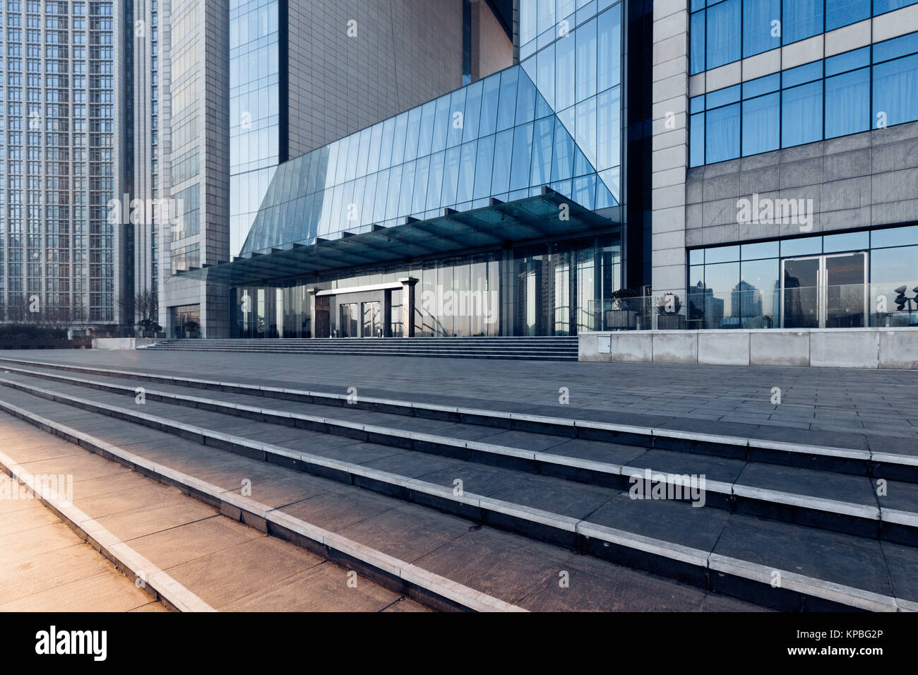 empty town square in city financial district of China Stock Photo - Alamy