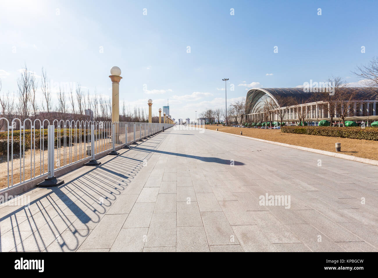 empty town square in city financial district of China Stock Photo - Alamy