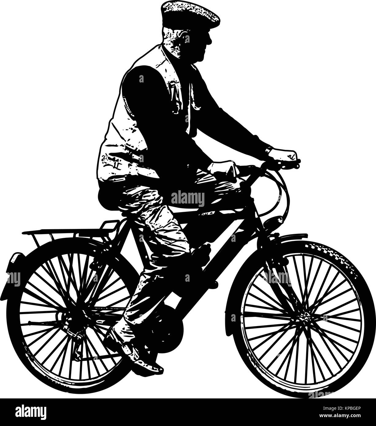 Man Riding Bicycle Silhouette- Vector Stock Vector Image Art Alamy ...