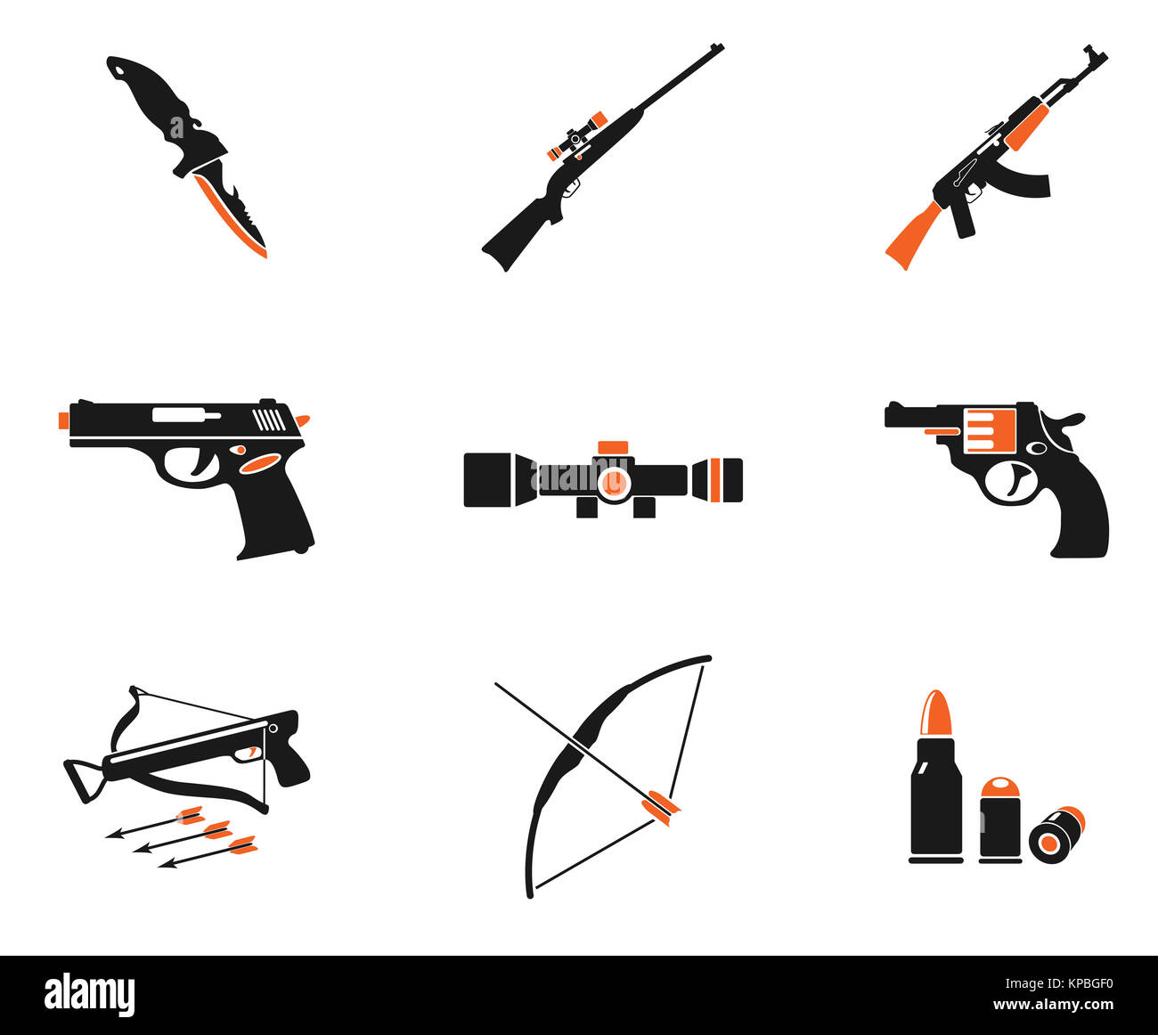 Weapon simply icons Stock Photo - Alamy