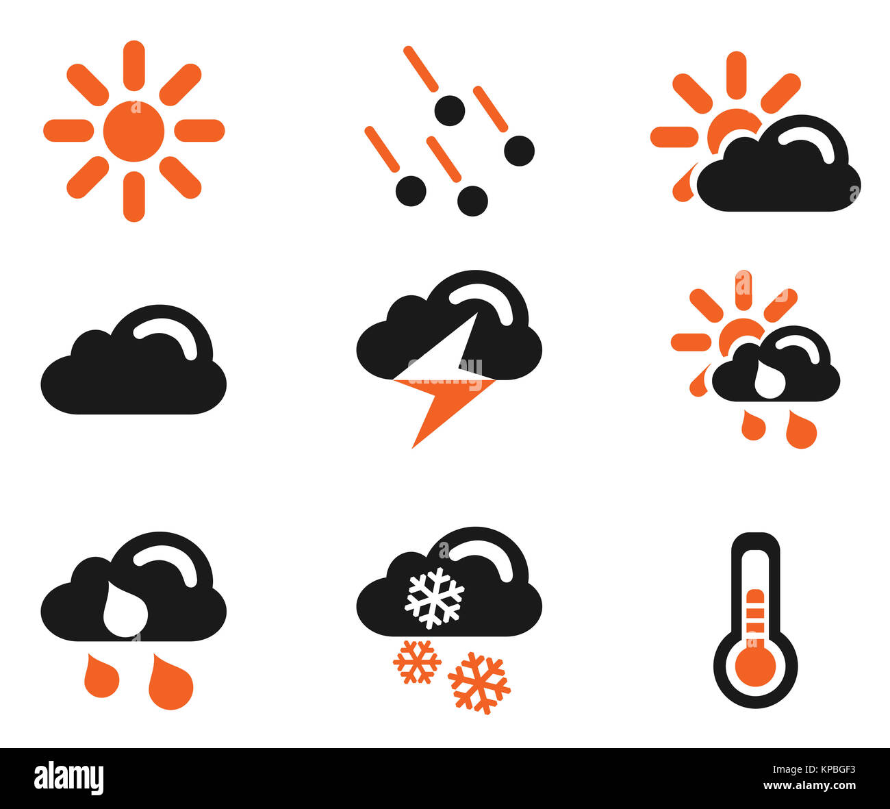 Weather simple vector icons Stock Photo - Alamy