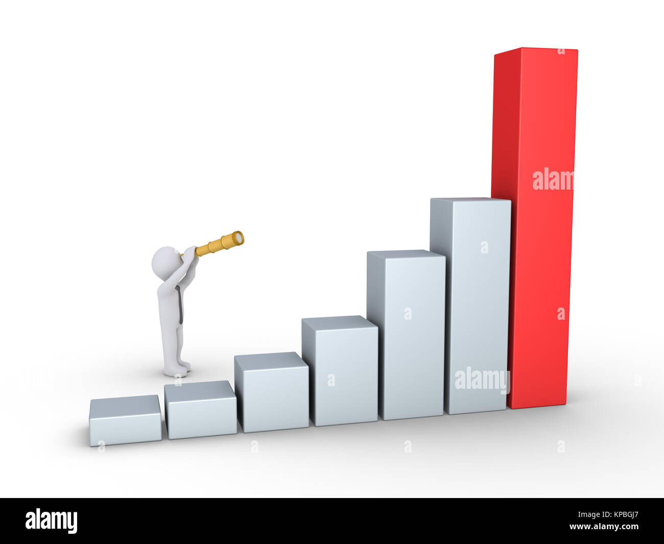 Businessman looking at good results graph Stock Photo - Alamy
