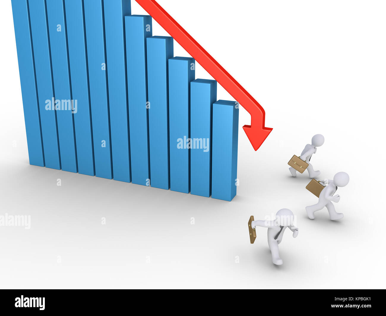 Businessmen are afraid of graph Stock Photo - Alamy