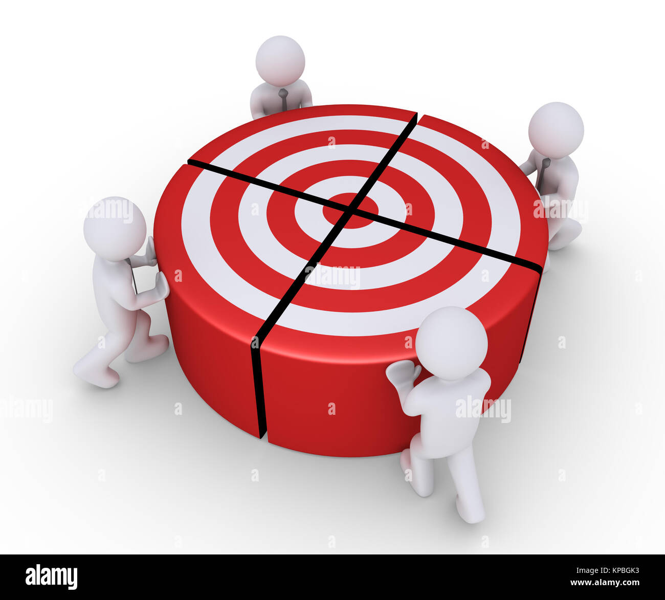 Businessmen join the target pieces Stock Photo - Alamy