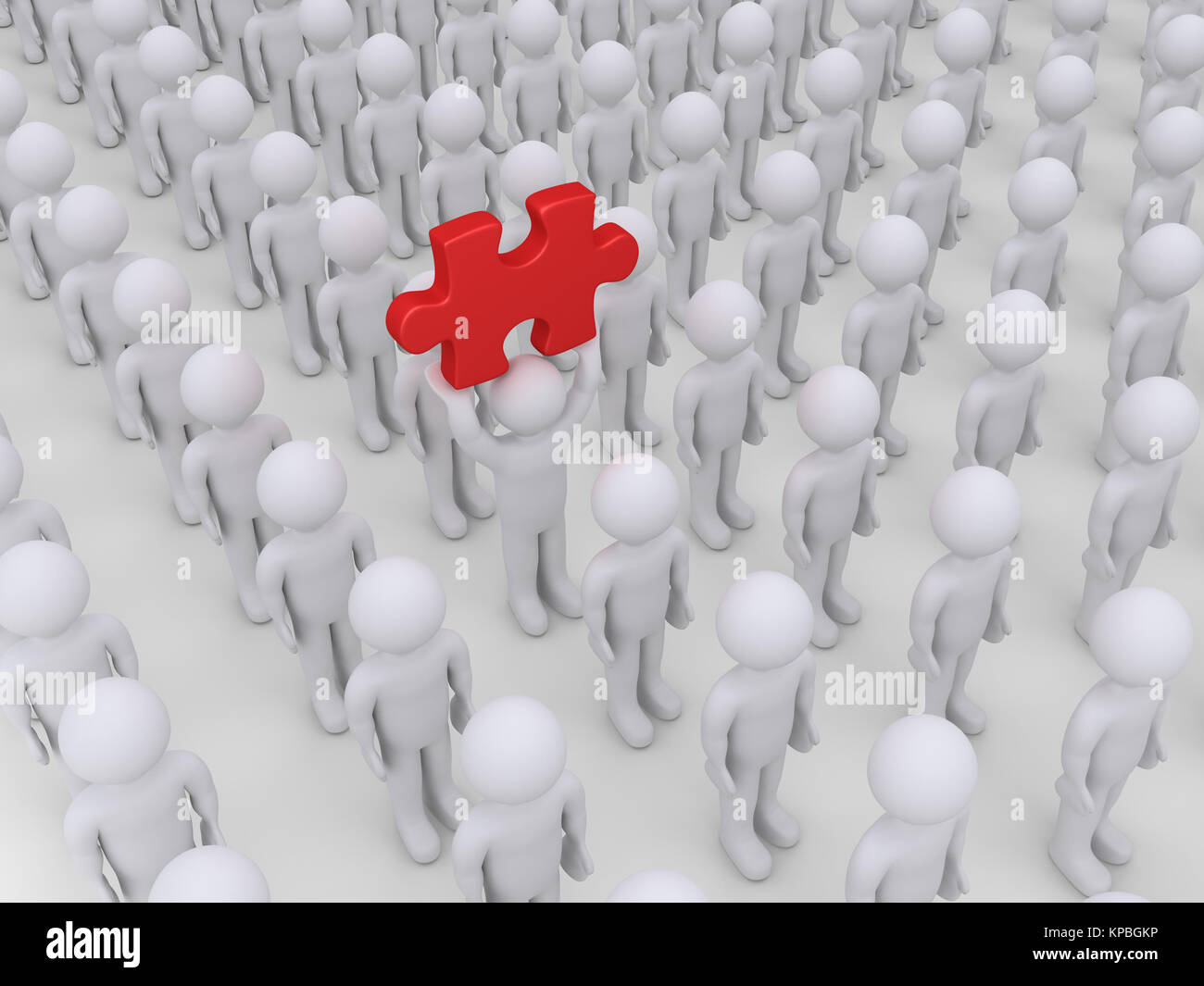 Many people but one finds solution Stock Photo - Alamy