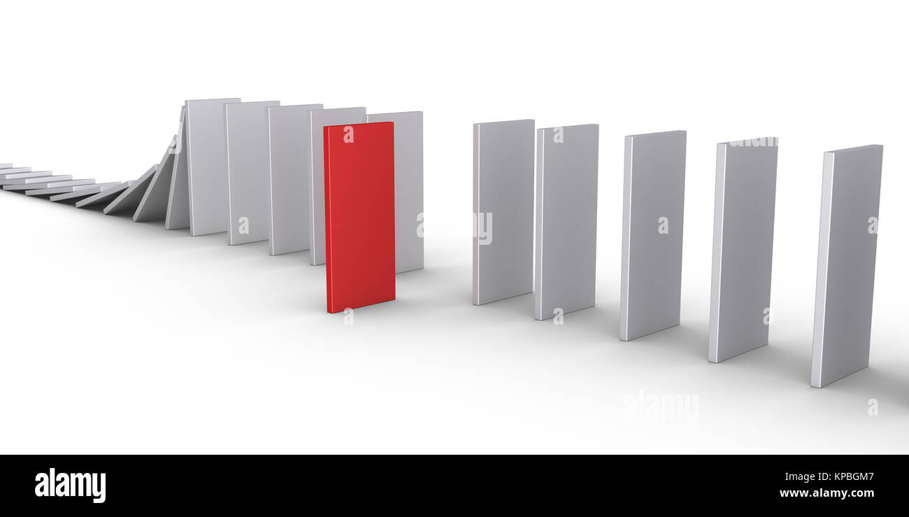 One to stop the domino effect Stock Photo - Alamy
