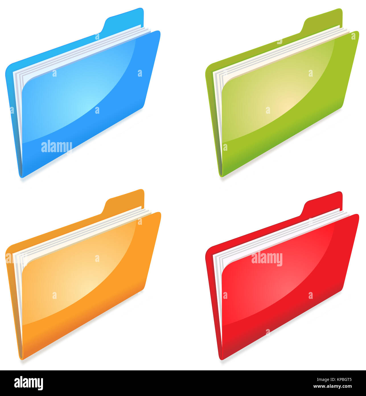 Realistic folders vector icons - EPS 10 Stock Photo - Alamy
