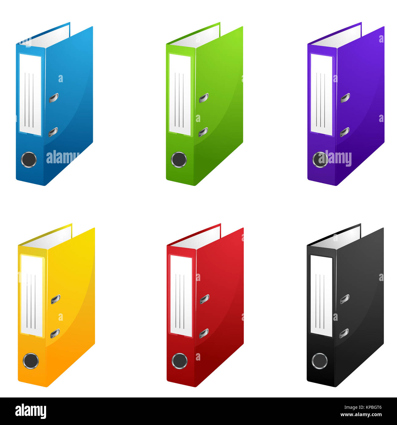 Realistic folders vector icons - EPS 10 Stock Photo - Alamy