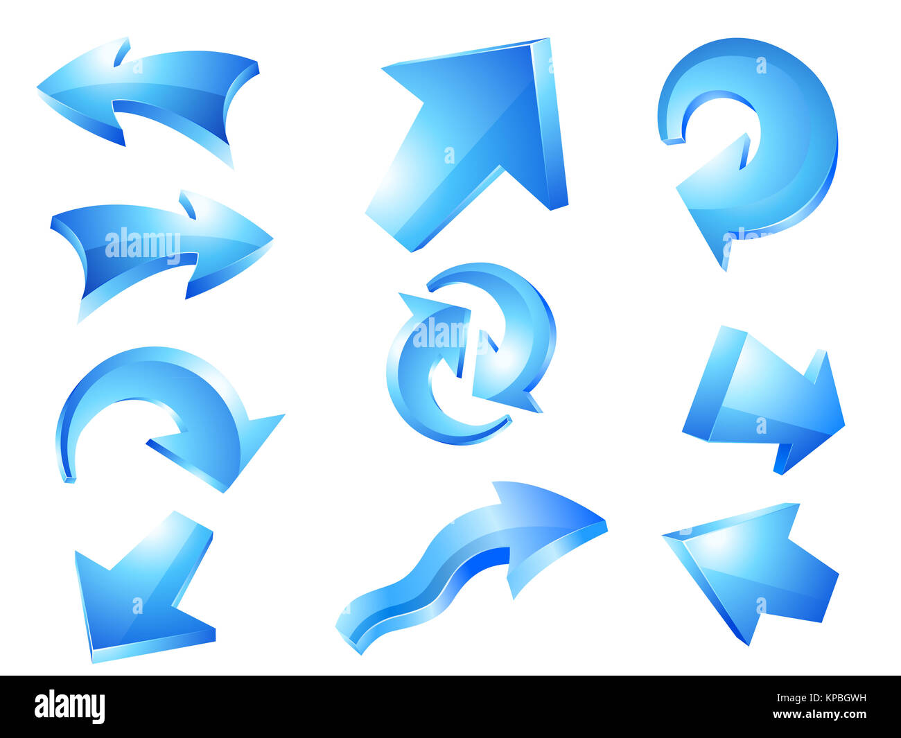 Blue Arrows icons Stock Photo - Alamy
