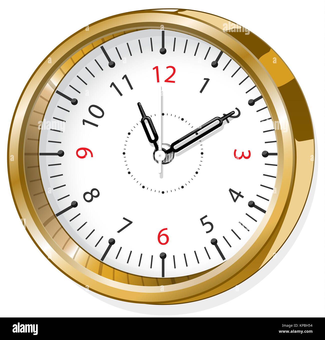 Clock icon on white background Stock Photo - Alamy