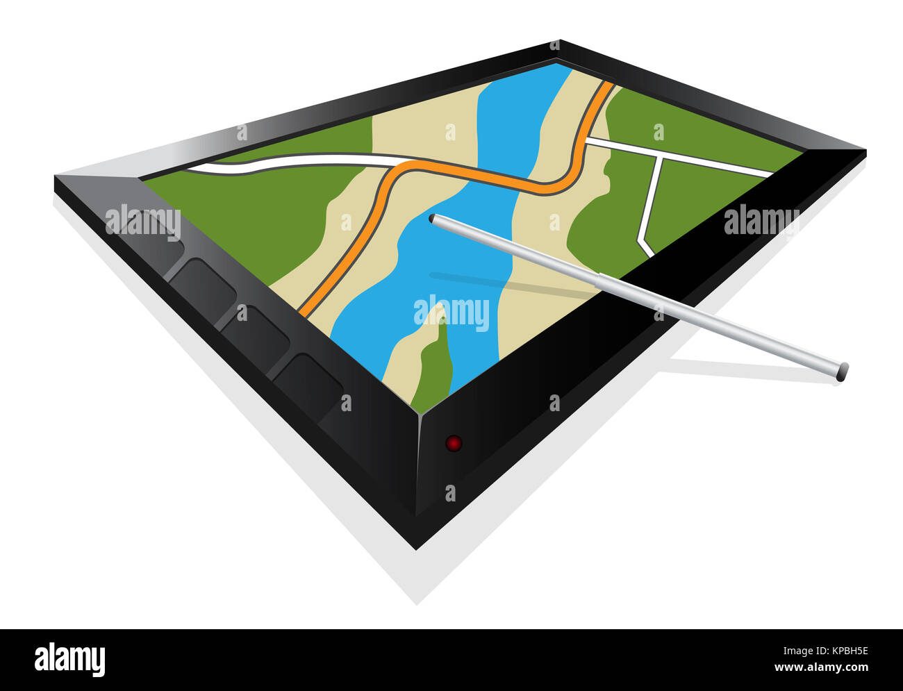 3D view of a map navigation on a tablet Stock Photo - Alamy