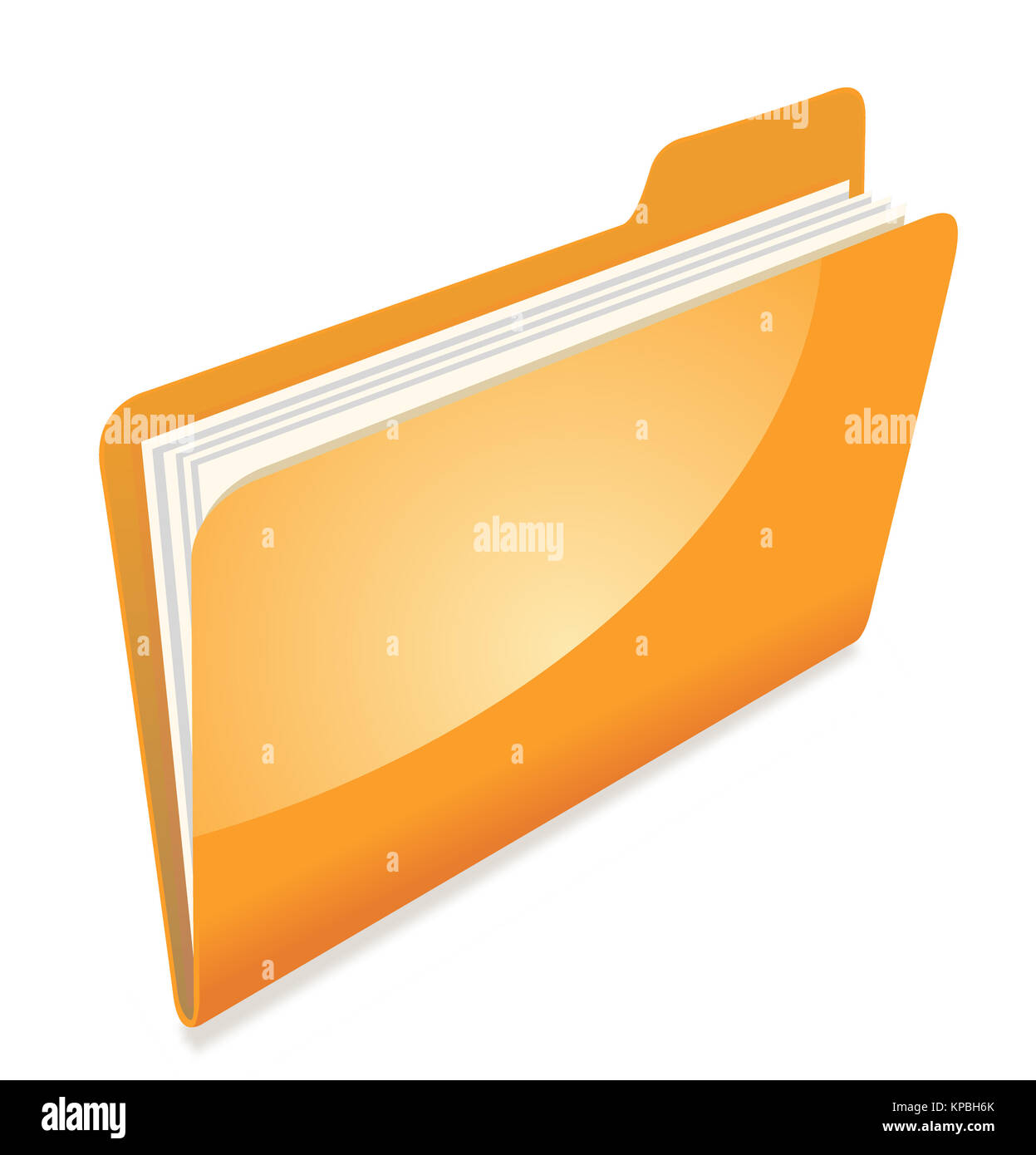 Orange file folder icon Stock Photo - Alamy